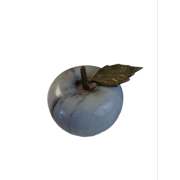 Accents | Vintage Gray Marble Alabaster Stone Apple Fruit Paperweight ...